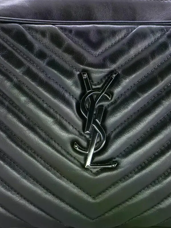 Saint Laurent Lou Camera Bag Matelasse Chevron Leather - Black