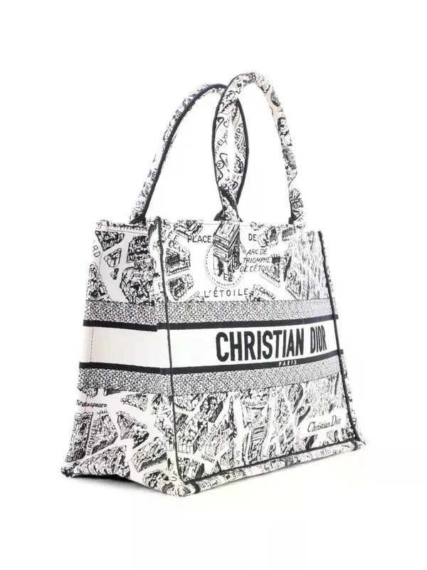 Dior Book Oblique Canvas Medium Tote Bag - Black