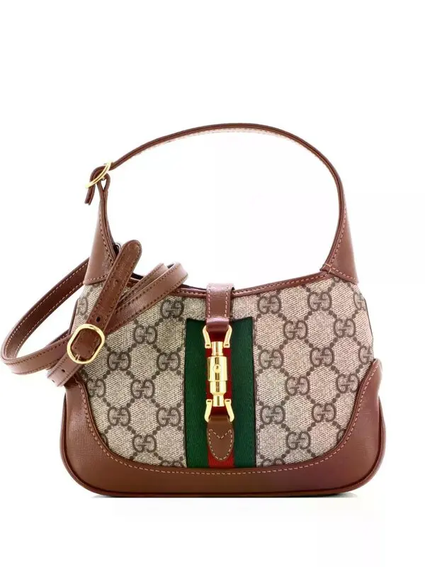 Gucci Jackie 1961 Gg Coated Canvas Mini Hobo Bag - Brown