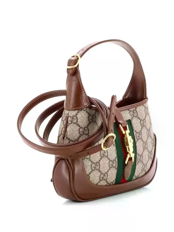 Gucci Jackie 1961 Gg Coated Canvas Mini Hobo Bag - Brown