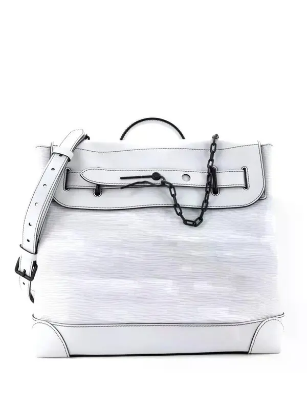 LOUIS VUITTON Steamer Bag Epi Leather Pm Satchel - White