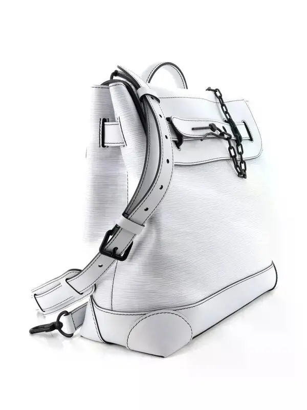 LOUIS VUITTON Steamer Bag Epi Leather Pm Satchel - White