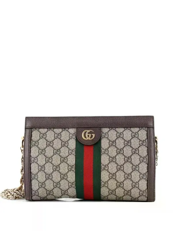 Gucci Ophidia Chain Small Shoulder Bag - Brown