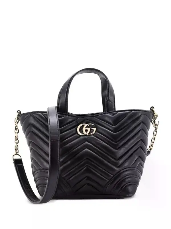 Gucci Betty Convertible Matelasse Leather Small Tote Bag - Black