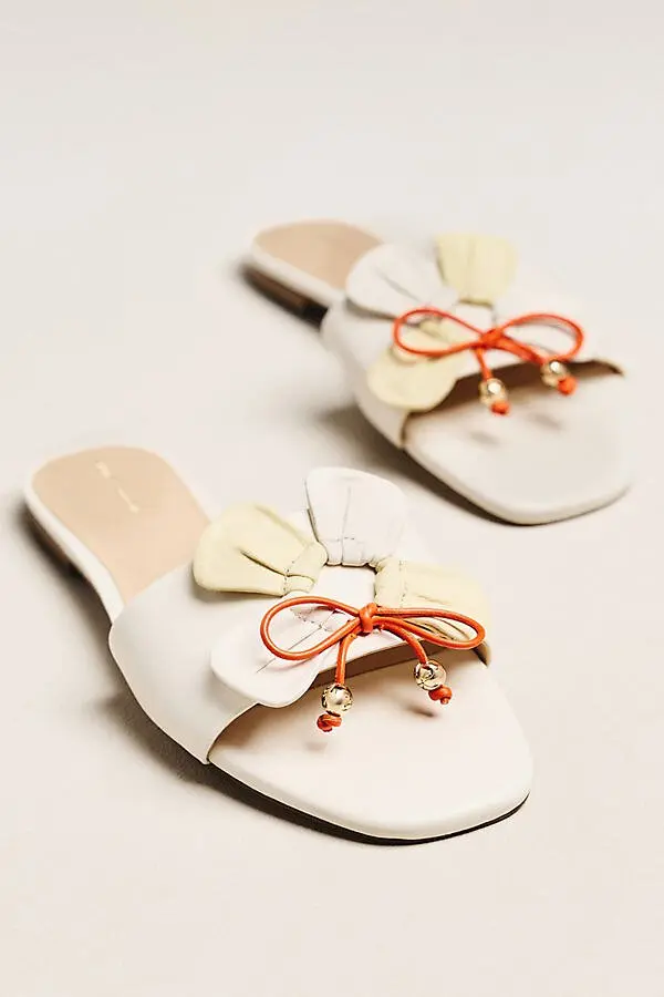 Maeve Flower Slide Sandals - Neutral