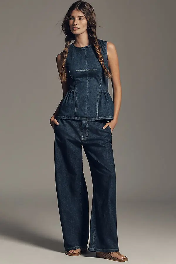 Maeve High-rise Tapered Jeans - Dark Denim