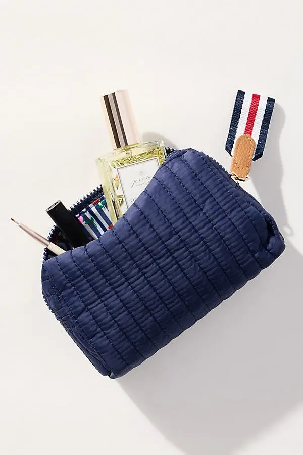SHIRALEAH Ezra Boxy Cosmetic Bag - Navy