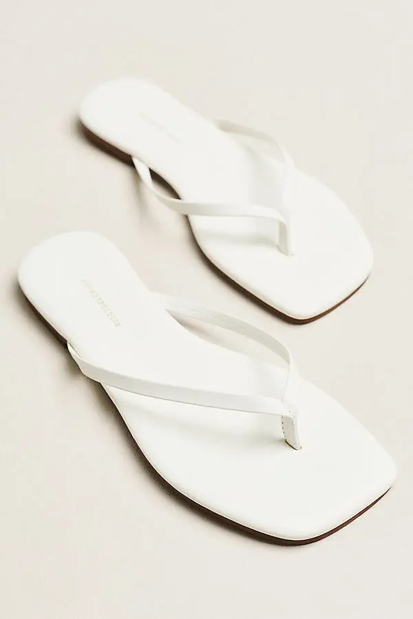 Anthropologie Square-toe Thong Sandals - White