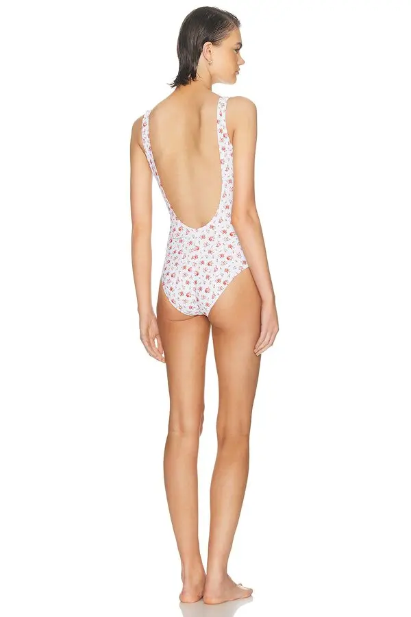 Dolce & Gabbana One Piece Swimsuit - White & Red
