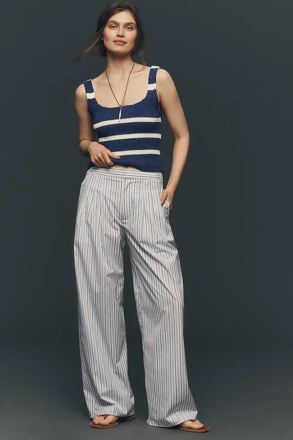 Rag & Bone Chappell Poplin Pants - Blue Stripe