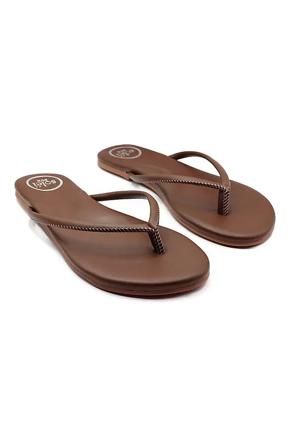 SOLEI SEA Vivie Thong Sandals - Brown