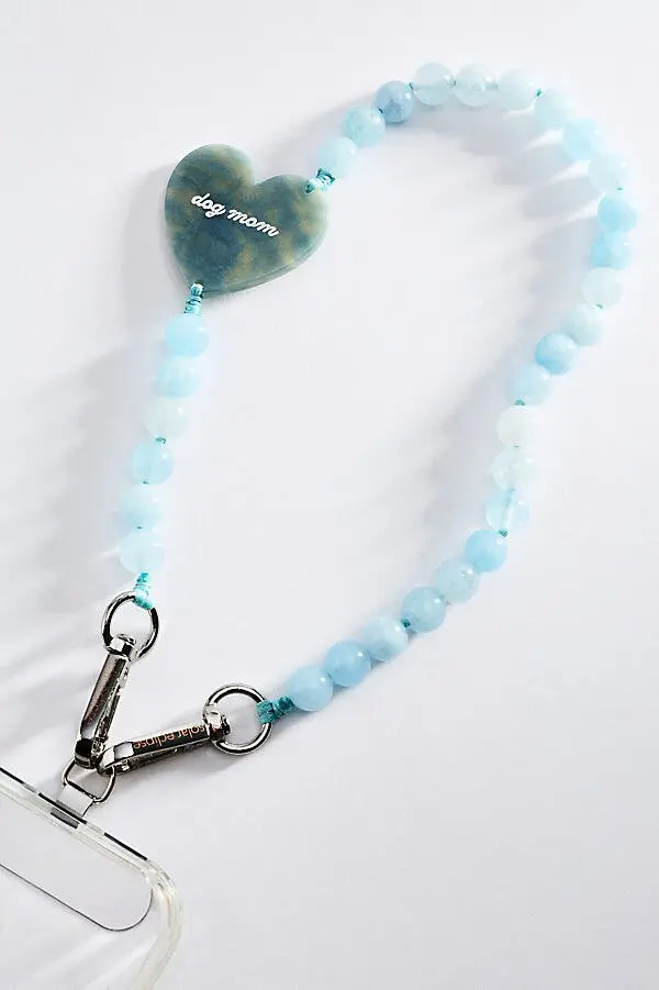 SOLAR ECLIPSE Hand-painted Charm Beaded Phone Chain - Dog Mom
