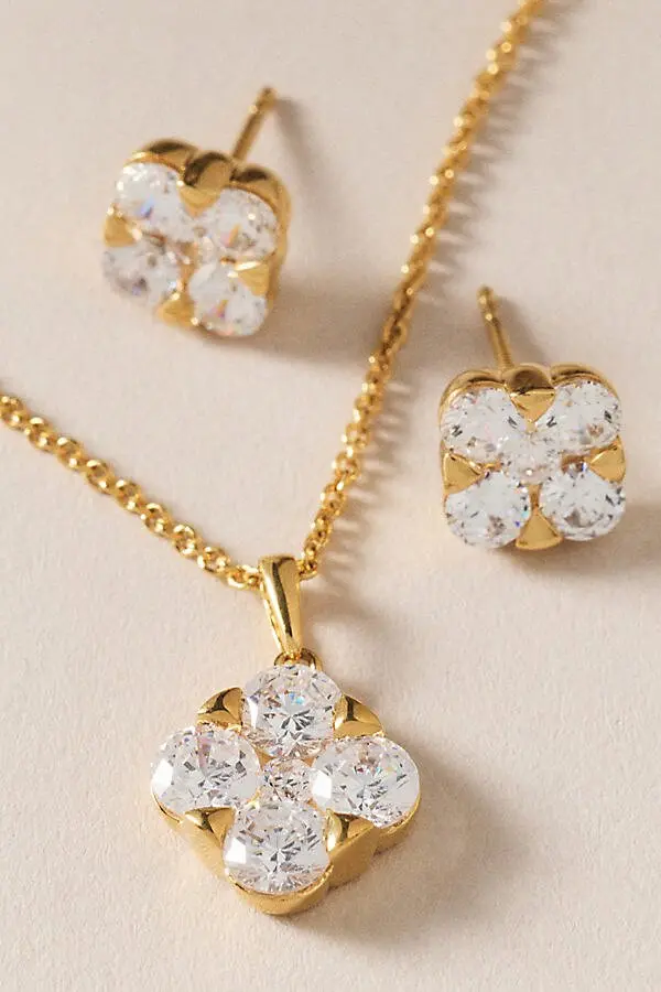 FINE DIAMONDS BY ANTHROPOLOGIE WEDDINGS Clover Lab Grown Diamond Stud Earrings