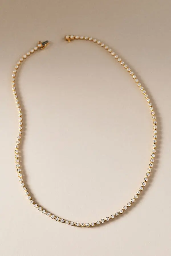 FINE DIAMONDS BY ANTHROPOLOGIE WEDDINGS Round-cut Lab Diamond Tennis Necklace - Gold