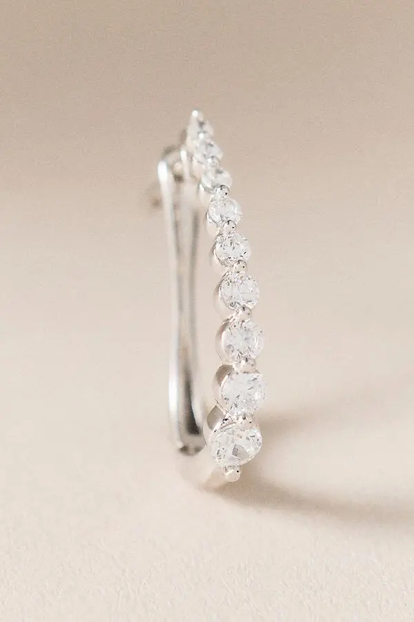 FINE DIAMONDS BY ANTHROPOLOGIE WEDDINGS Pavé Lab Diamond Hoop Earrings In White Gold