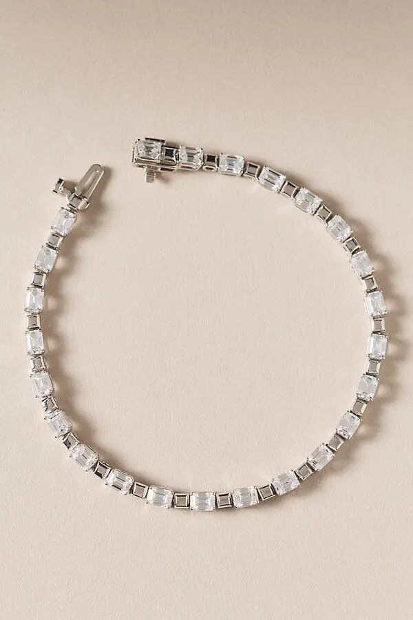 FINE DIAMONDS BY ANTHROPOLOGIE WEDDINGS Baguette-cut Lab Diamond Tennis Bracelet - Silver
