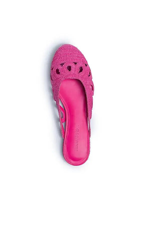 Bernardo Cappadocia Raffia Mules - Pink