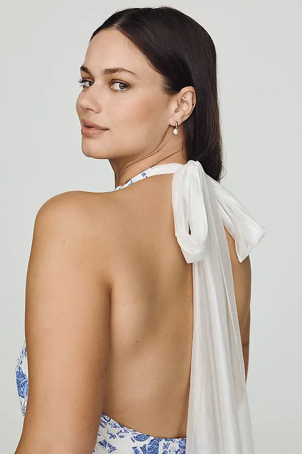 ELLIATT Halter Maxi Dress - Blue Pattern