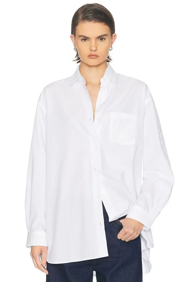 AGOLDE X Maria Mcmanus A-line Poplin Top - White Cotton