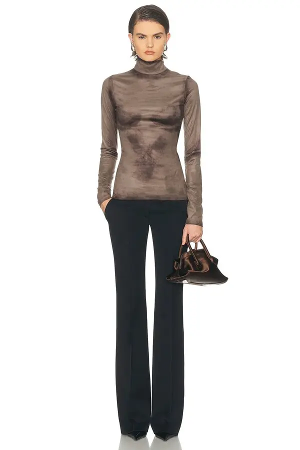 Acne Studios Tarkis Faux Suede Top - Ash Grey