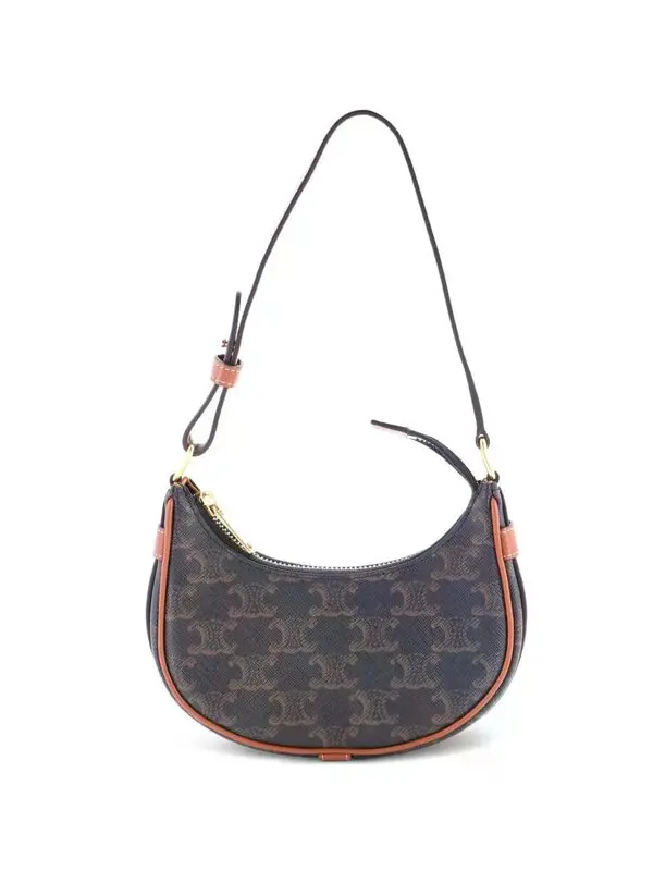 Celine Ava Bag Triomphe Coated Canvas Mini Shoulder Bag - Brown