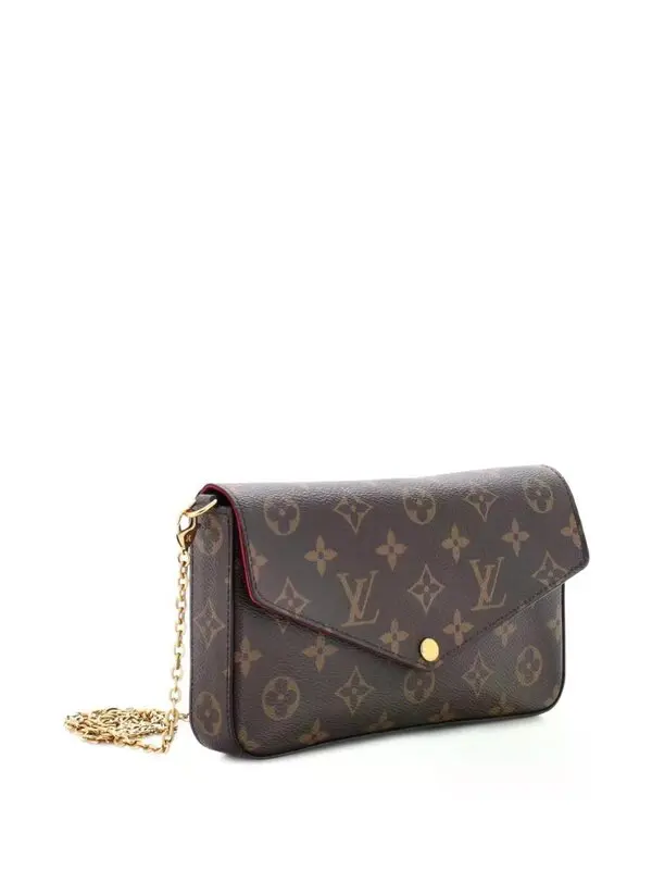 LOUIS VUITTON Felicie Pochette Monogram Canvas Crossbody Bag - Brown