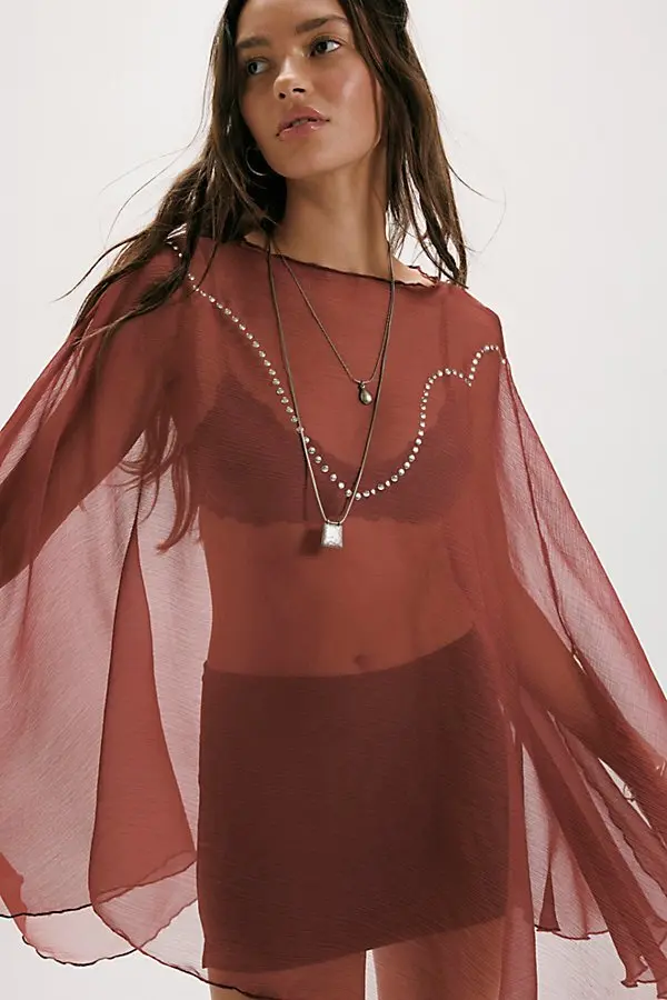 UNDERSTATED LEATHER Moonshine Poncho - Dusty Mauve