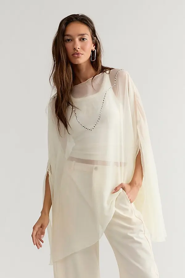 UNDERSTATED LEATHER Moonshine Poncho - Ivory
