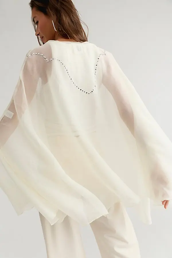 UNDERSTATED LEATHER Moonshine Poncho Jacket - Ivory