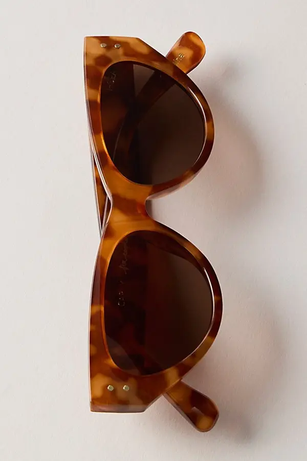 Free People Carly Polarized Cat Eye Sunglasses - Havana Tort