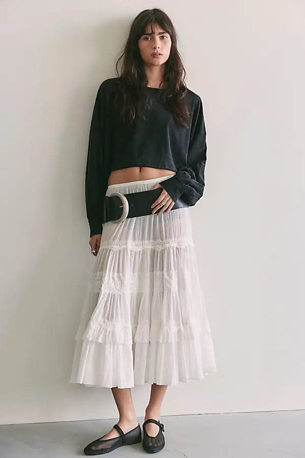 Free People We The Free Sandy Long Sleeve Top - Black