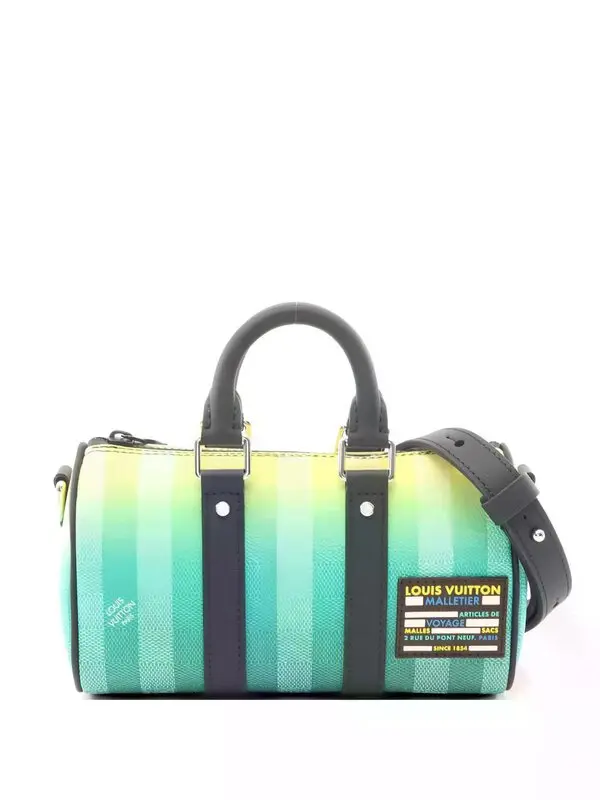 LOUIS VUITTON 2021 Xs Keepall Striped Tote - Green