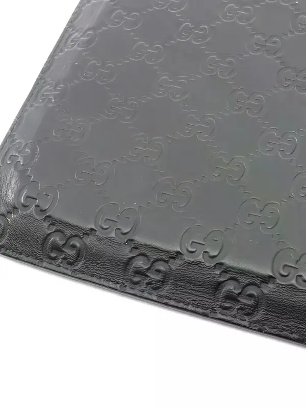 Gucci 2010s Sima Embossed Leather Tablet Case