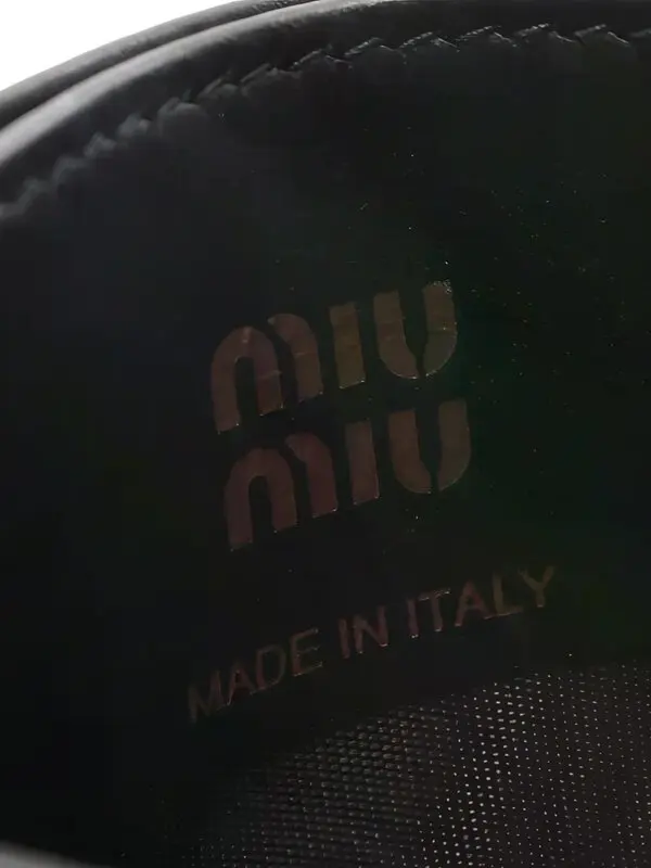 Miu Miu 20s Logo Leather Card Case - Black