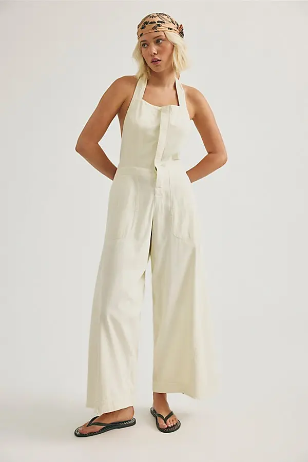 Free People Phoenix Solid Overalls - Tofu