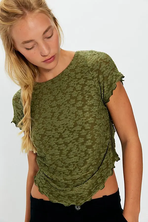 Free People Anora Baby Tee - Summer Pine