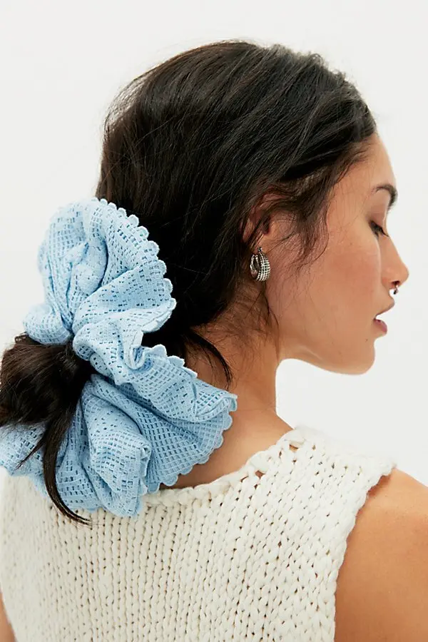 Free People Aurette Scrunchie - Baby Blue