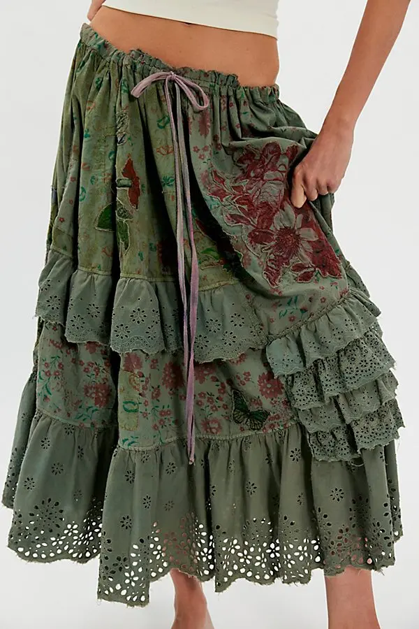 MAGNOLIA PEARL Pixie Ruffle Midi Skirt