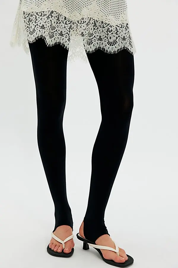 Free People Lia Stirrup Tights - Black
