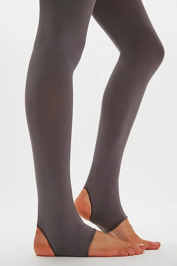 Free People Lia Stirrup Tights - Mid Grey
