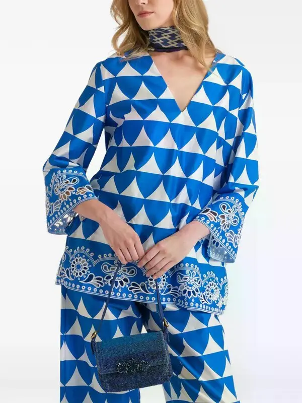 Malìparmi V-neck Blouse - Blue