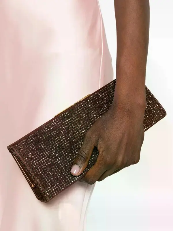 Lola Cruz Chain-strap Clutch Bag - Brown