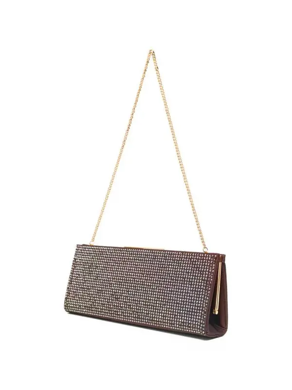 Lola Cruz Chain-strap Clutch Bag - Brown