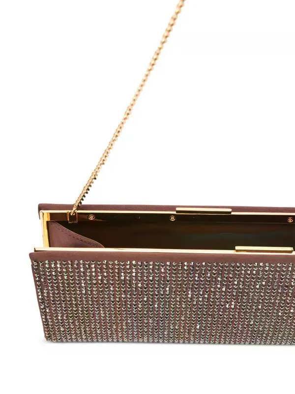 Lola Cruz Chain-strap Clutch Bag - Brown