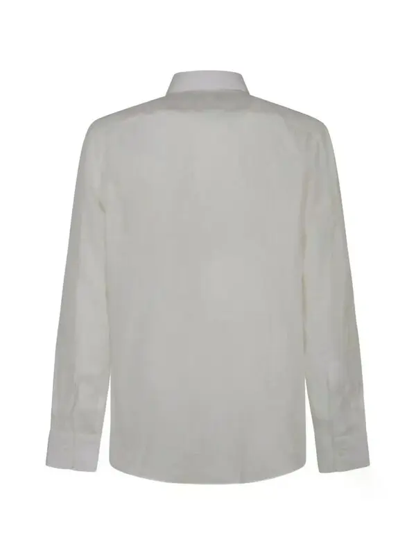 Canali Long-sleeved Linen Shirt - Neutrals