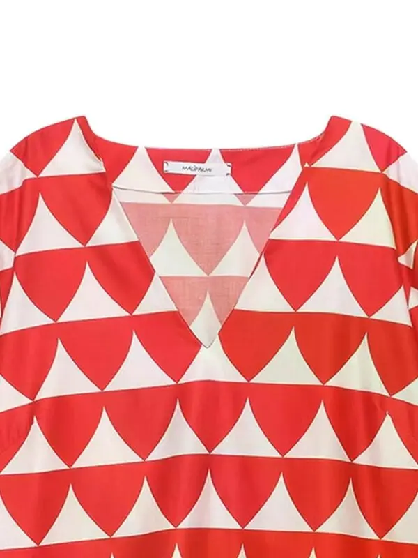 Malìparmi Broderie Anglaise V-neck Shirt - Red
