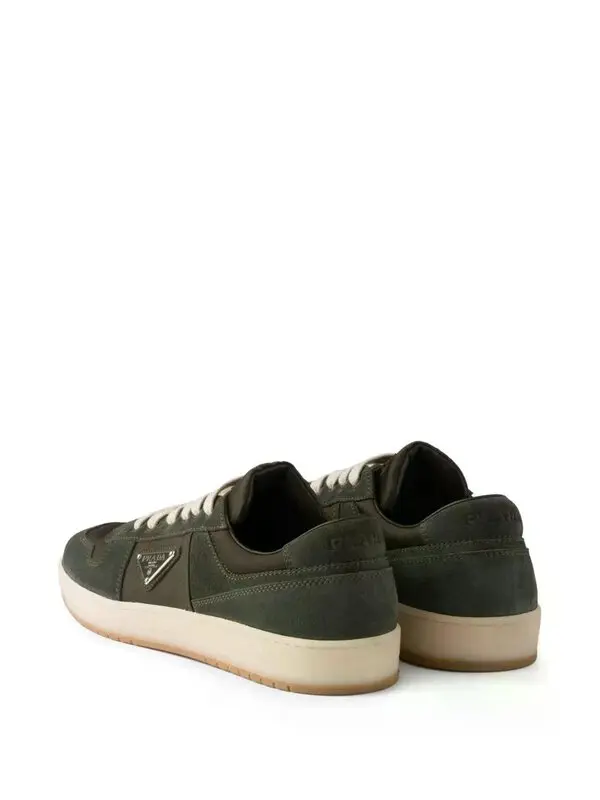 Prada Downtown Re-nylon And Suede Sneakers - Green
