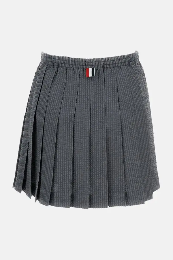 Thom Browne Pleated Mini Skirt - Grey