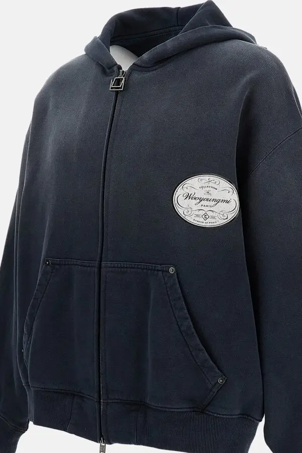 WOOYOUNGMI Cotton Full-zip Hoodie - Blue