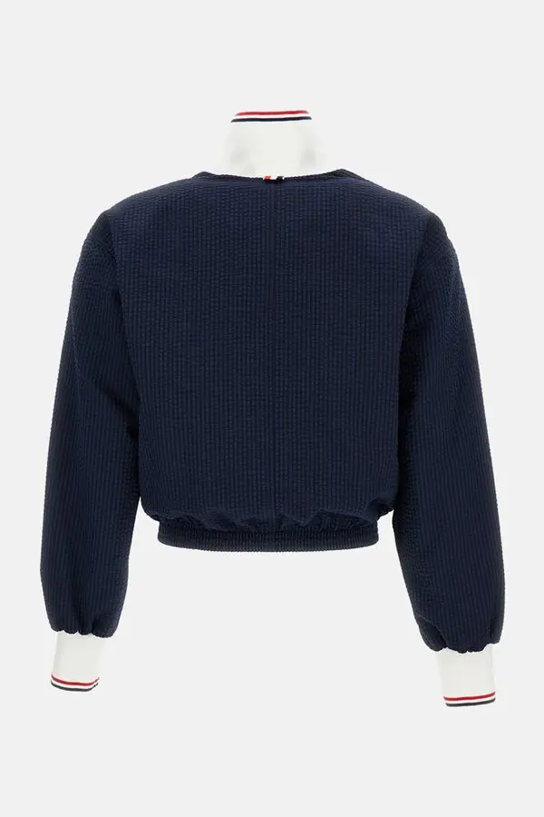 Thom Browne Cropped Wool Jacket - Blue